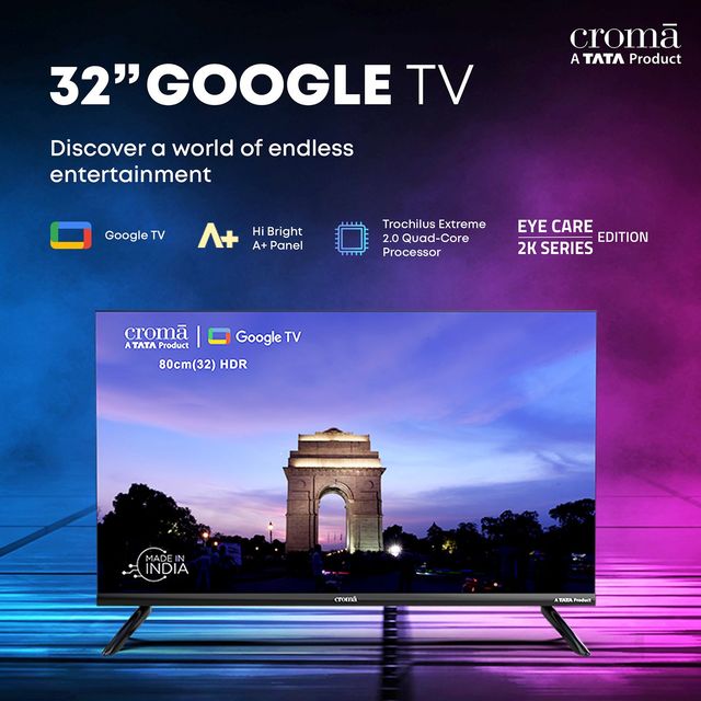 Buy Croma 80 cm (32 inch) HD Ready LED Smart Google TV with A Plus ...