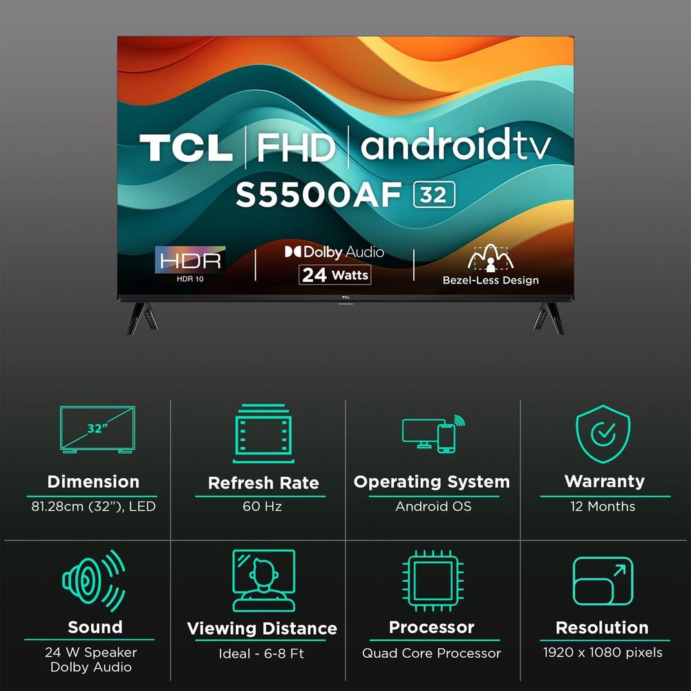 Buy TCL S5500AF 81.28 cm (32 inch) Full HD LED Smart Android TV with ...