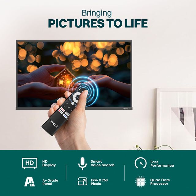 Buy Croma 80 cm (32 inch) HD Ready LED Smart Google TV with Dolby Audio ...