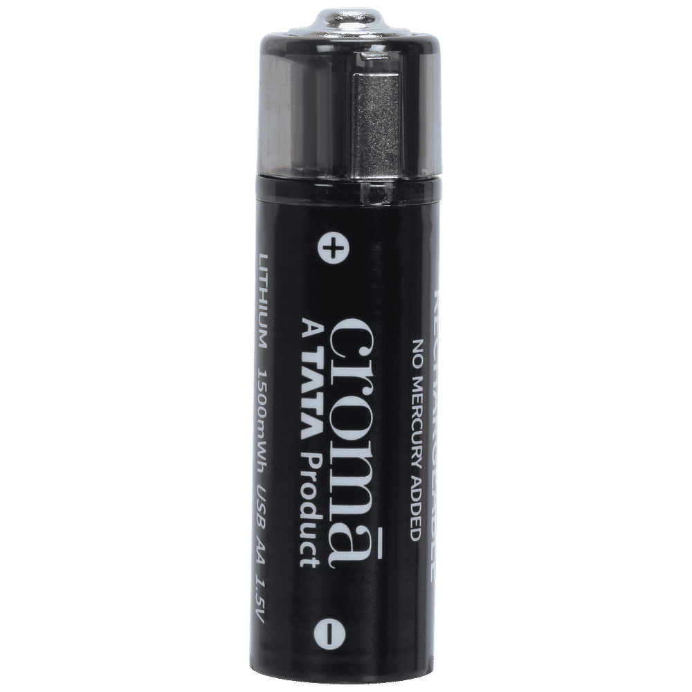 Buy Croma 1500 mAh Alkaline AA Rechargeable Battery (Pack of 2) Online ...