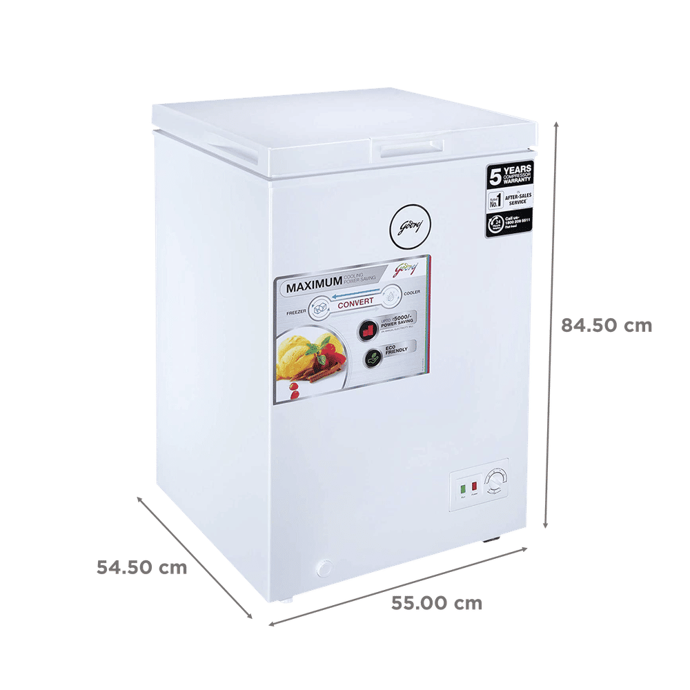 Buy Godrej Slim Series 100 Litres Single Door Deep Freezer (Convertible ...