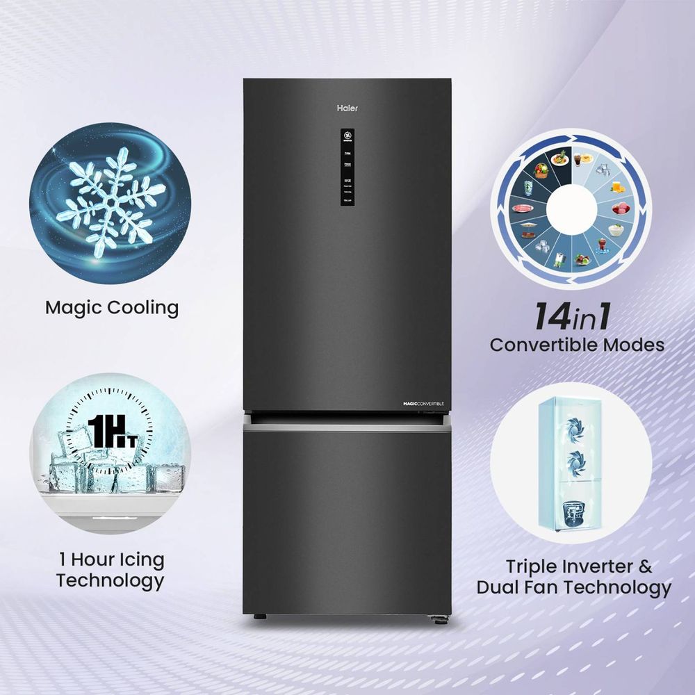 Buy Haier 325 Litres 3 Star Frost Free Double Door Bottom Mount ...