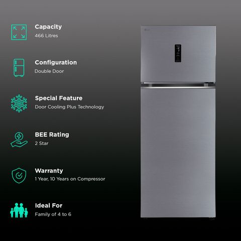 Buy LG 466 Litres 2 Star Frost Free Double Door Smart Wifi Enabled ...