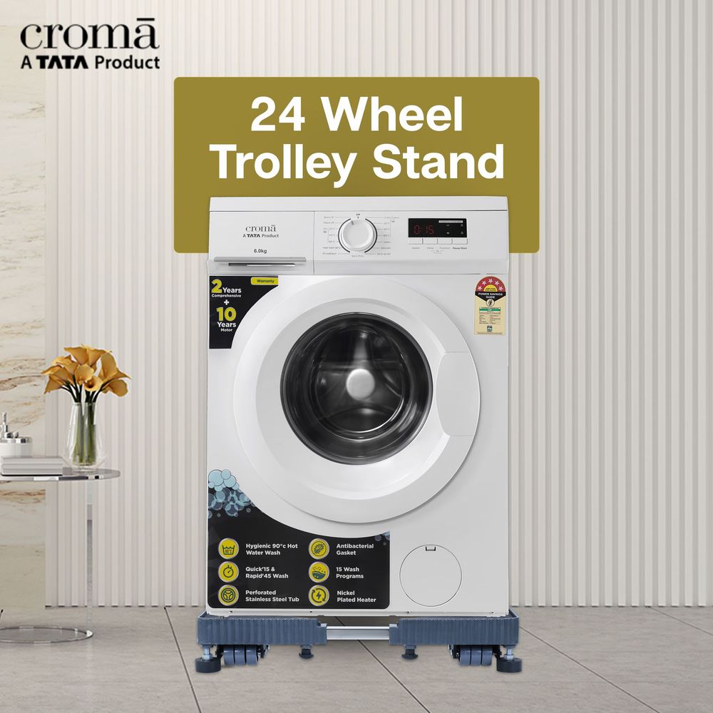Buy Croma 24 Wheel Trolley Stand for Washing Machine and Refrigerator ...