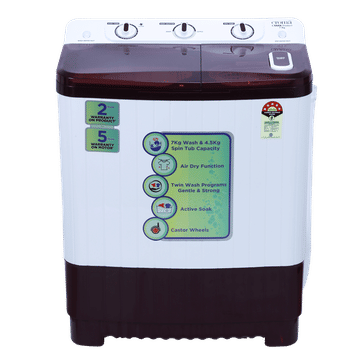 Buy Croma 7 kg 5 Star Semi Automatic Washing Machine with Built-in Soak ...