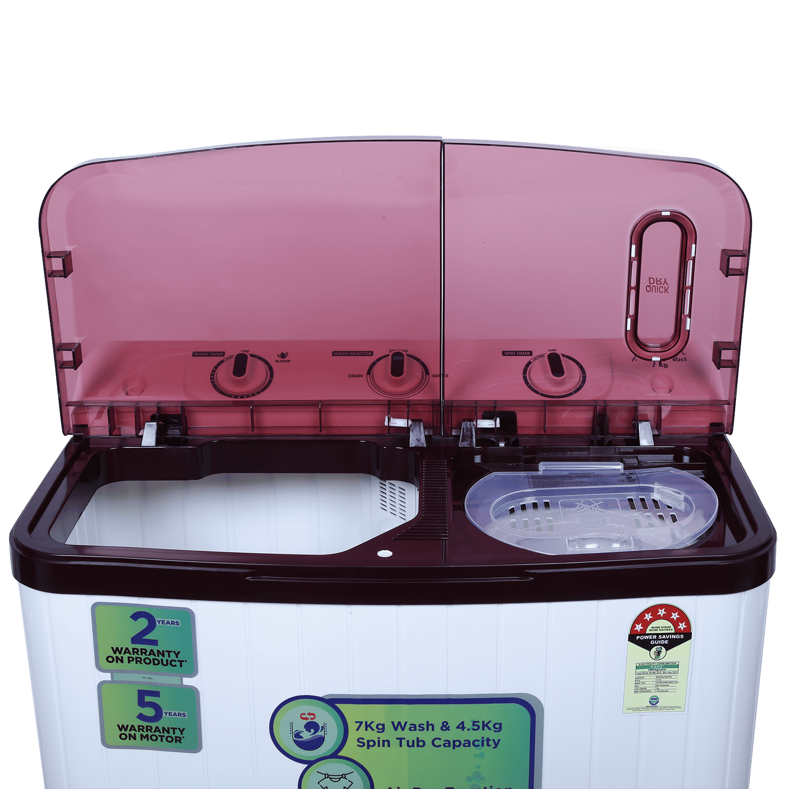 Buy Croma 7 kg 5 Star Semi Automatic Washing Machine with Built-in Soak ...