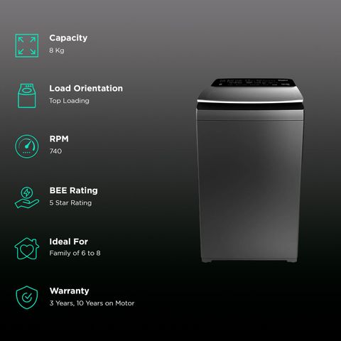 Buy Whirlpool 8 kg 5 Star Fully Automatic Top Load Washing Machine (360 ...