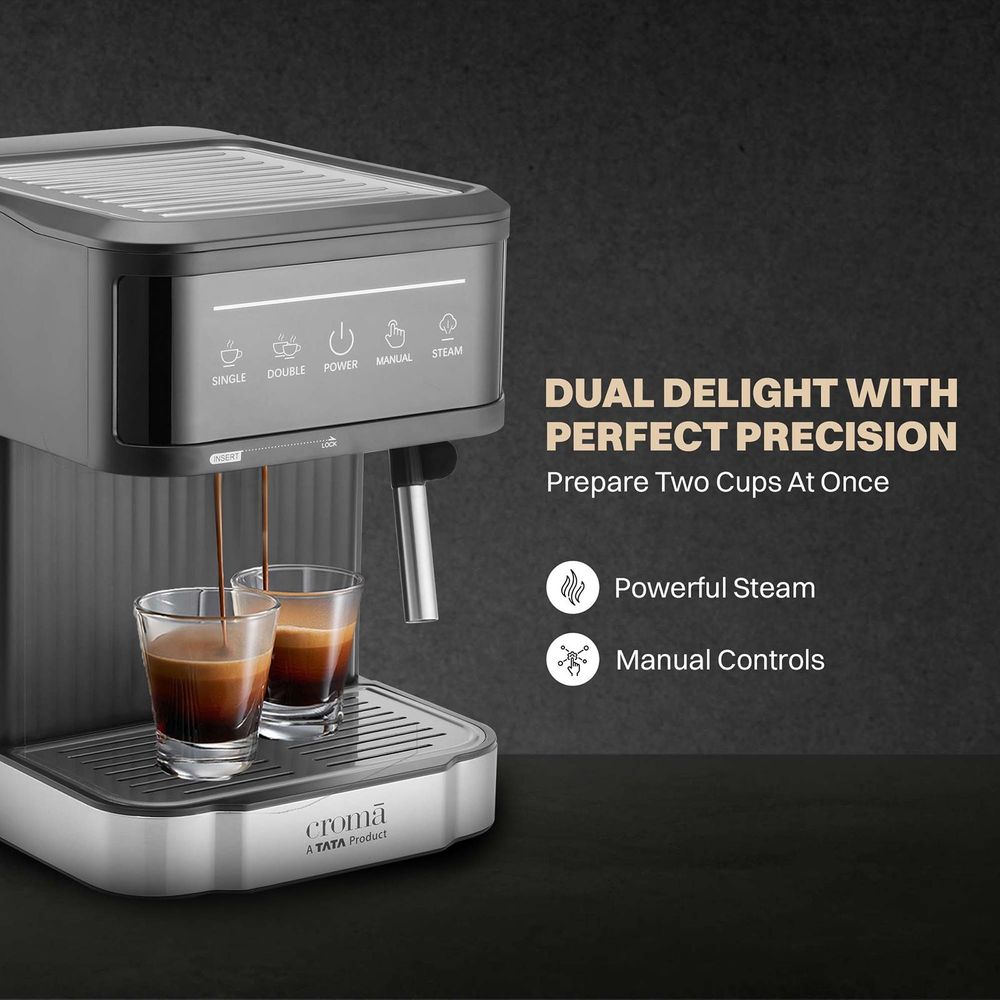Buy Croma Automatic Espresso, Cappuccino & Latte Coffee Maker with ...