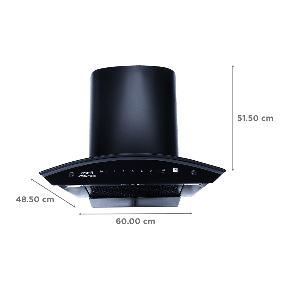Buy Croma 60cm 1300m3/hr Ducted Auto Clean Wall Mounted Chimney with ...