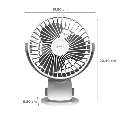 Buy BAJAJ Pygmy Mini 110mm 3 Blade Rechargeable Personal Fan with 1800 ...