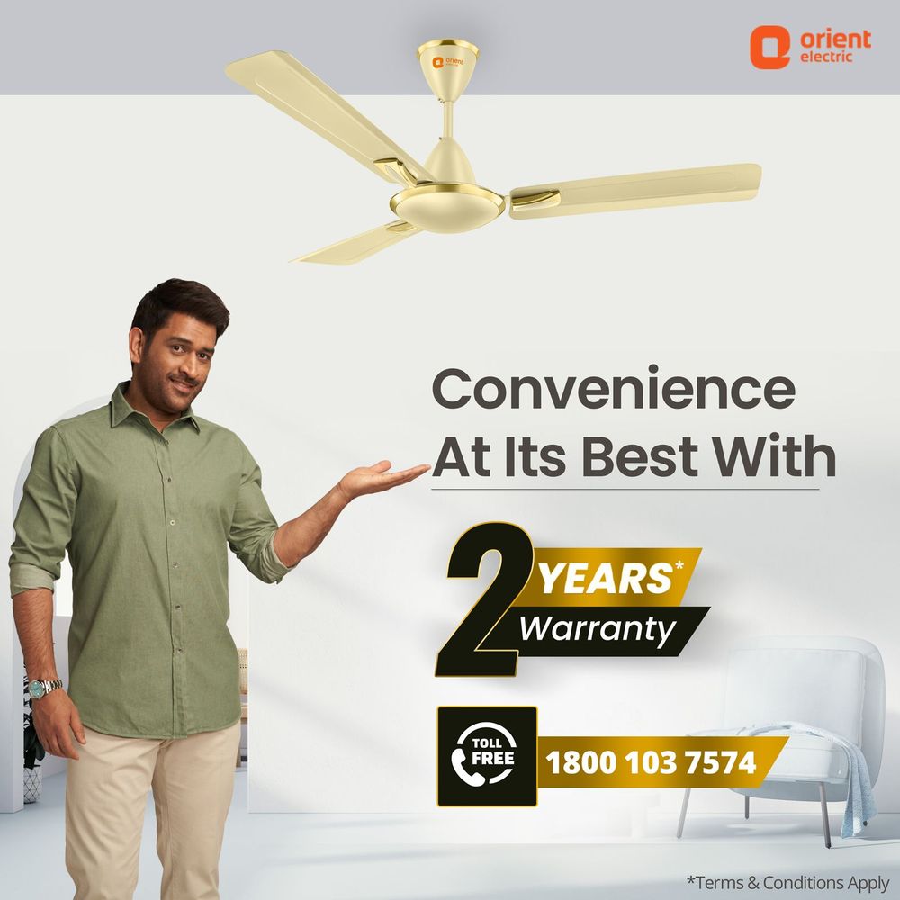 Buy Orient Gratia 1 Star 1200mm 3 Blade High Performance Ceiling Fan ...