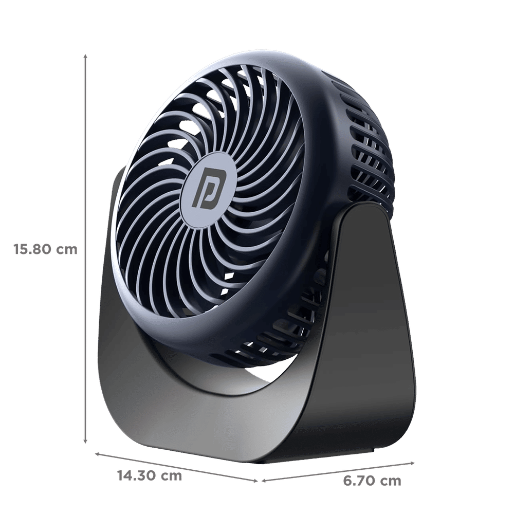 Buy PORTRONICS Toofan 60mm 3 Blade BLDC Motor Mini Rechargeable Fan ...