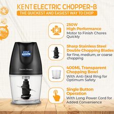 Buy KENT 250 Watt Vegetable Chopper with 2 Blades (Black) Online - Croma
