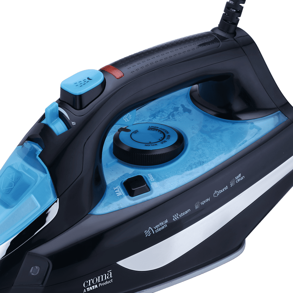 Buy Croma 2000 Watts 300ml Steam Iron (Self Clean Function, Aqua Blue ...