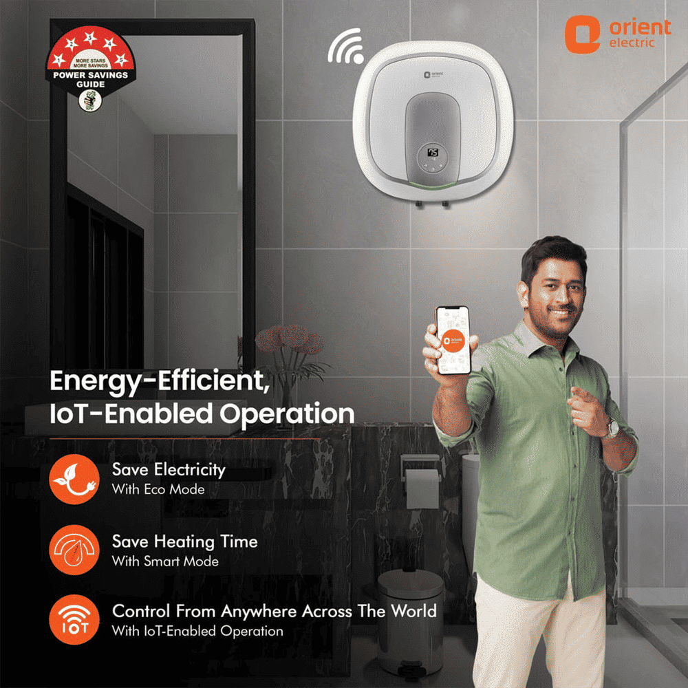 Buy Orient Aquator IoT 15 Litre 5 Star Vertical Storage Geyser with LED ...