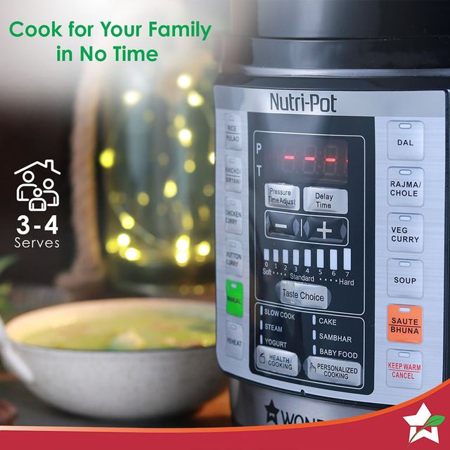 Buy WONDERCHEF Nutri-Pot 6 Litre Electric Pressure Cooker with 7-in-1 ...