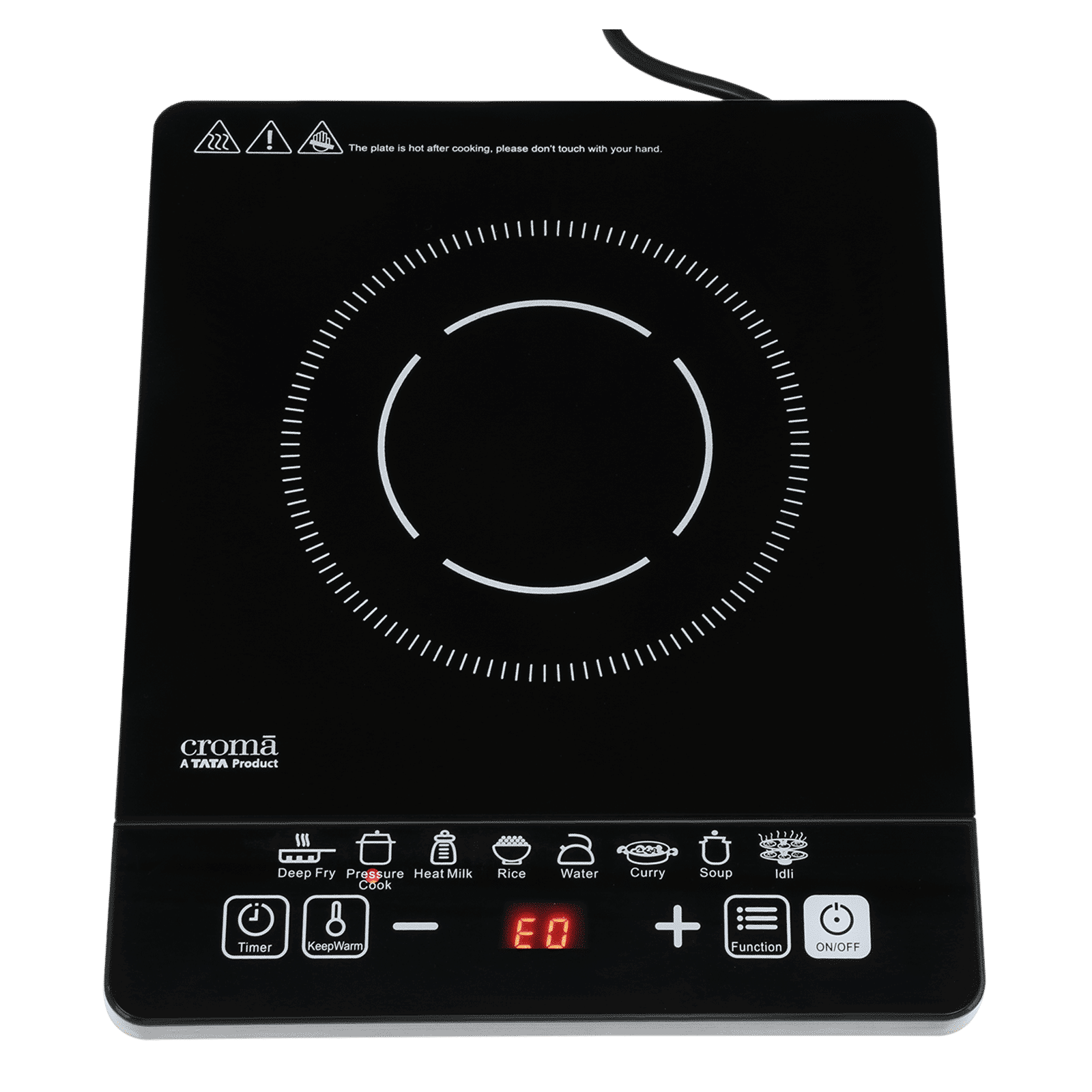 Buy Croma 1600W Single Induction Cooktop with 8 Preset Menu Online - Croma