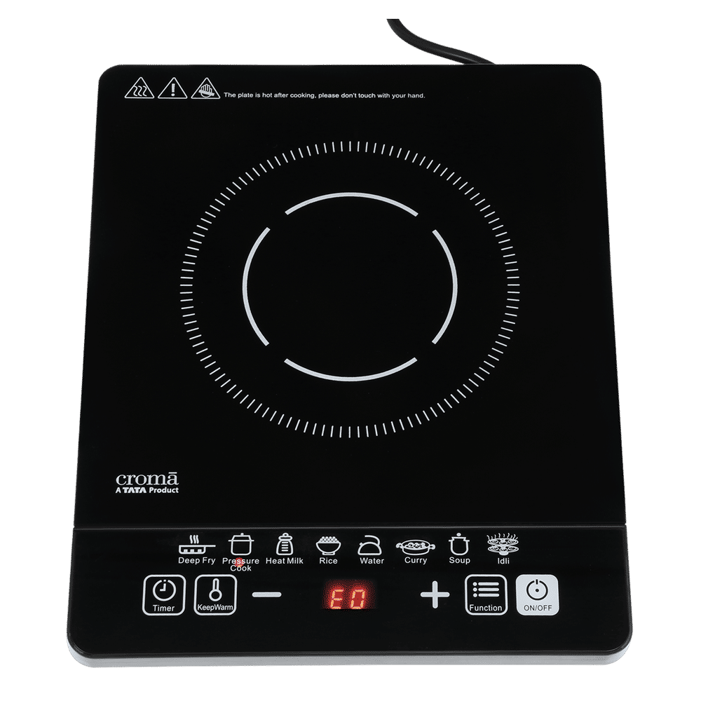 Buy Croma 1600W Single Induction Cooktop with 8 Preset Menu Online - Croma