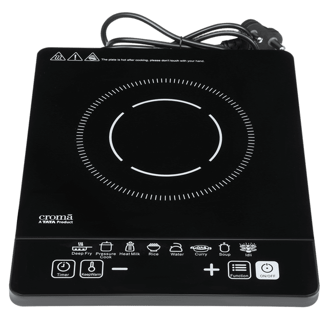 Buy Croma 1600W Single Induction Cooktop with 8 Preset Menu Online - Croma