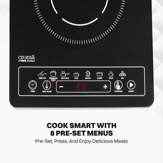 Buy Croma 2000W Induction Cooktop with 8 Preset Menus Online - Croma