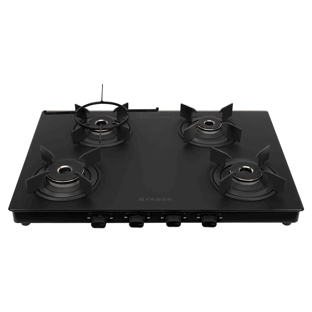 Buy FABER NEBULA Glass Top 4 Burner Manual Gas Stove (Matt Finish ...