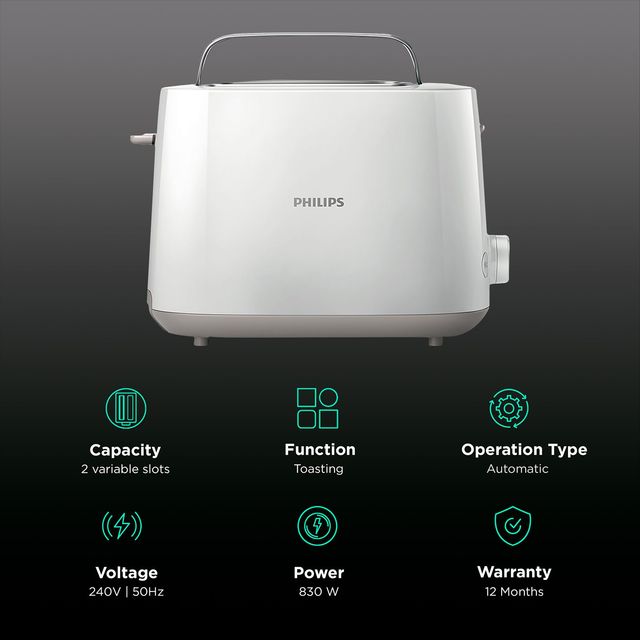 Buy PHILIPS Daily Collection 900W 2 Slice Pop-Up Toaster with ...